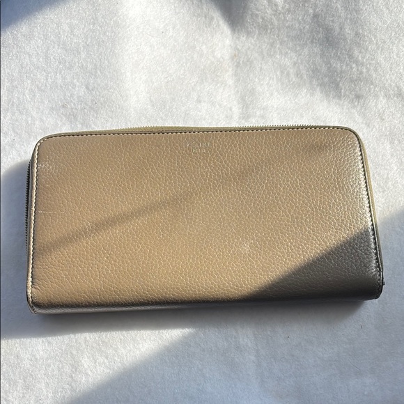 Celine | Bags | Celine Long Taupe Leather Zip Wallet | Poshmark